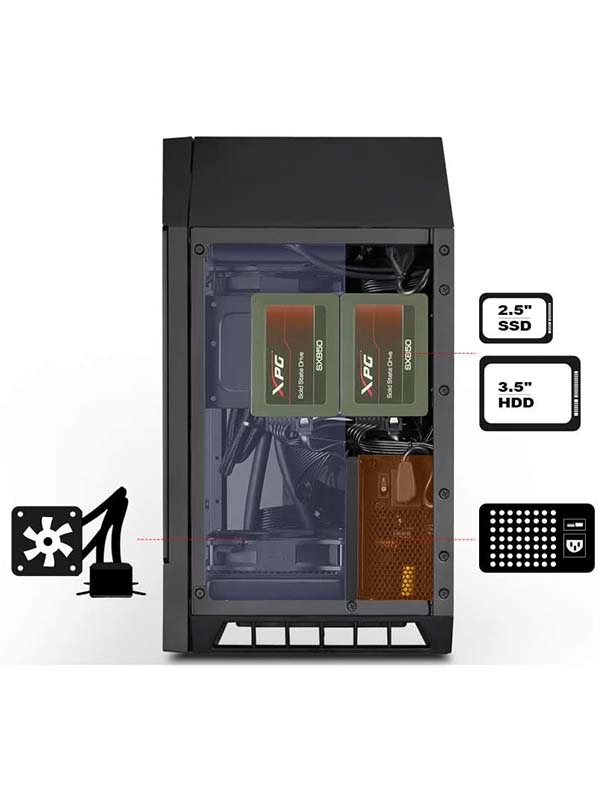 SilverStone LD03 Mini-ITX Case, Black - SST-LD03B